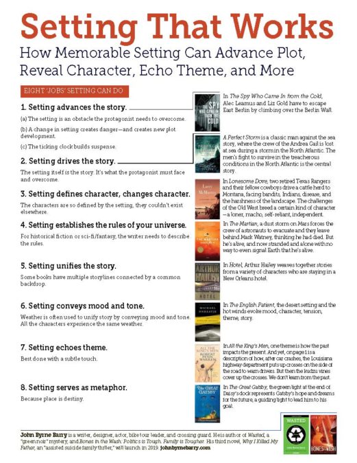 Setting That Works — How Memorable Setting Can Advance Plot, Reveal ...